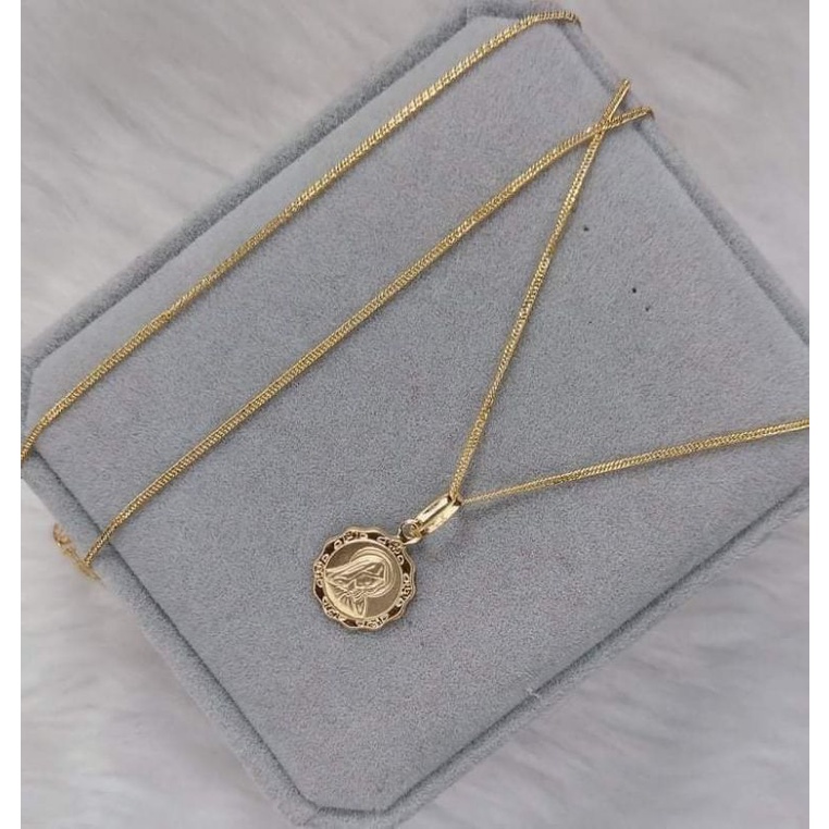 18K Saudi Gold NECKLACE w/ MAMA MARY PENDANTS ️ PAWNABLE & COD | Shopee ...