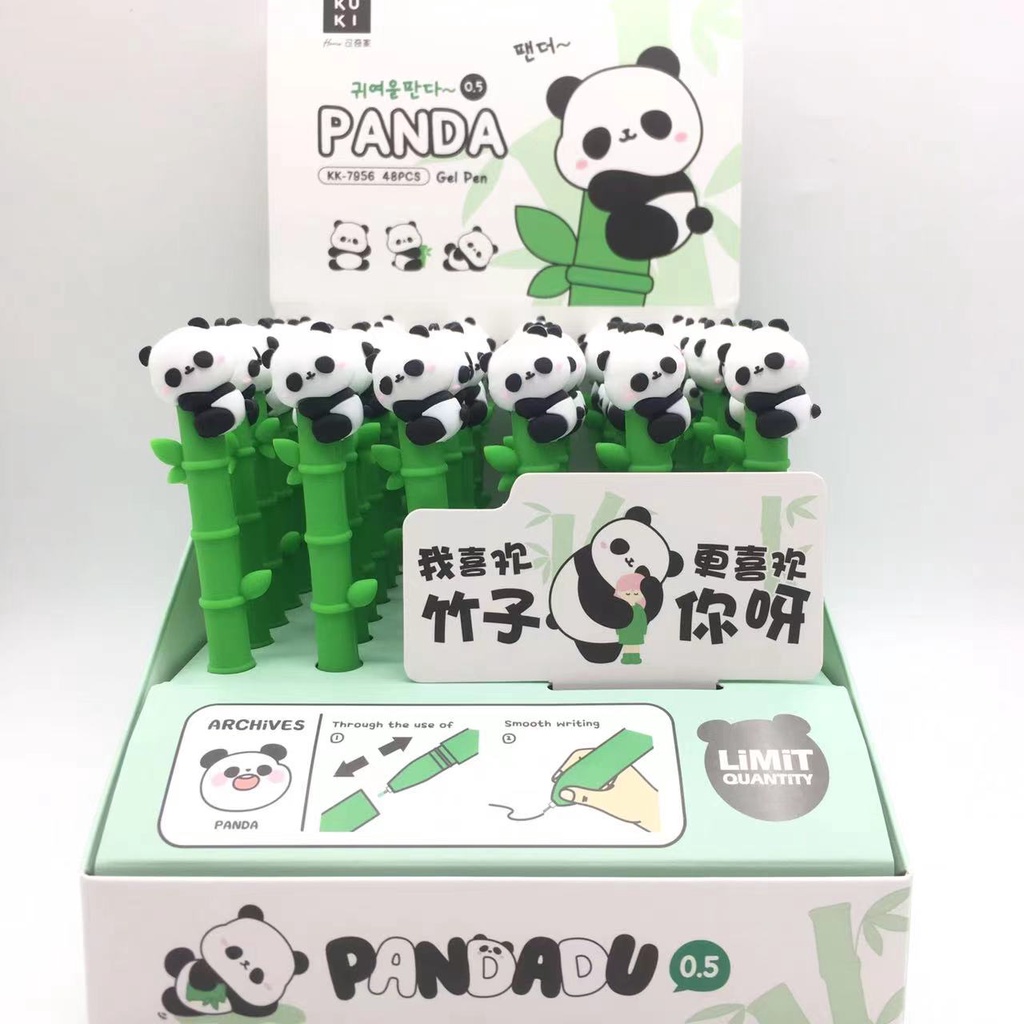 1pcs Silicone Bamboo Panda Gel Pen Cartoon Panda Baby Shape Pen ...