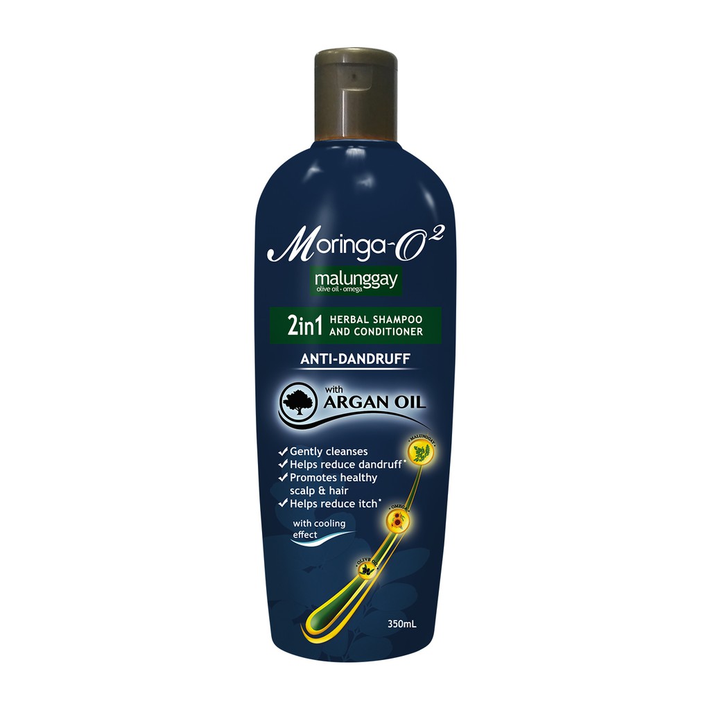 MORINGA O2 2-in-1 Herbal Anti-Dandruff Shampoo and Conditioner with ...