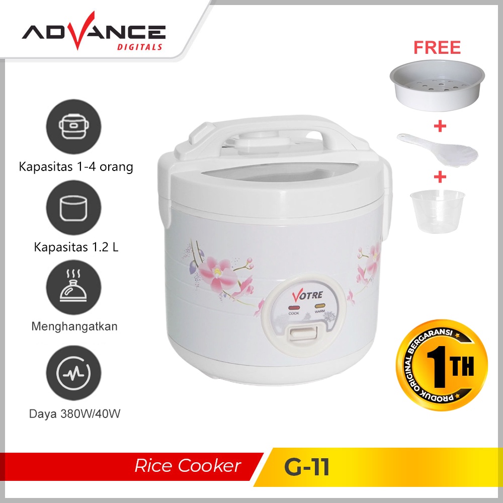 Advance Rice Cooker 1.2L Magic Com 380W G11 1 Year Warranty | Shopee ...