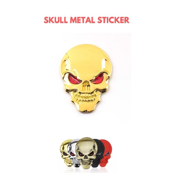 SKULL METAL STICKER 3D ( GOLD ) | Shopee Philippines