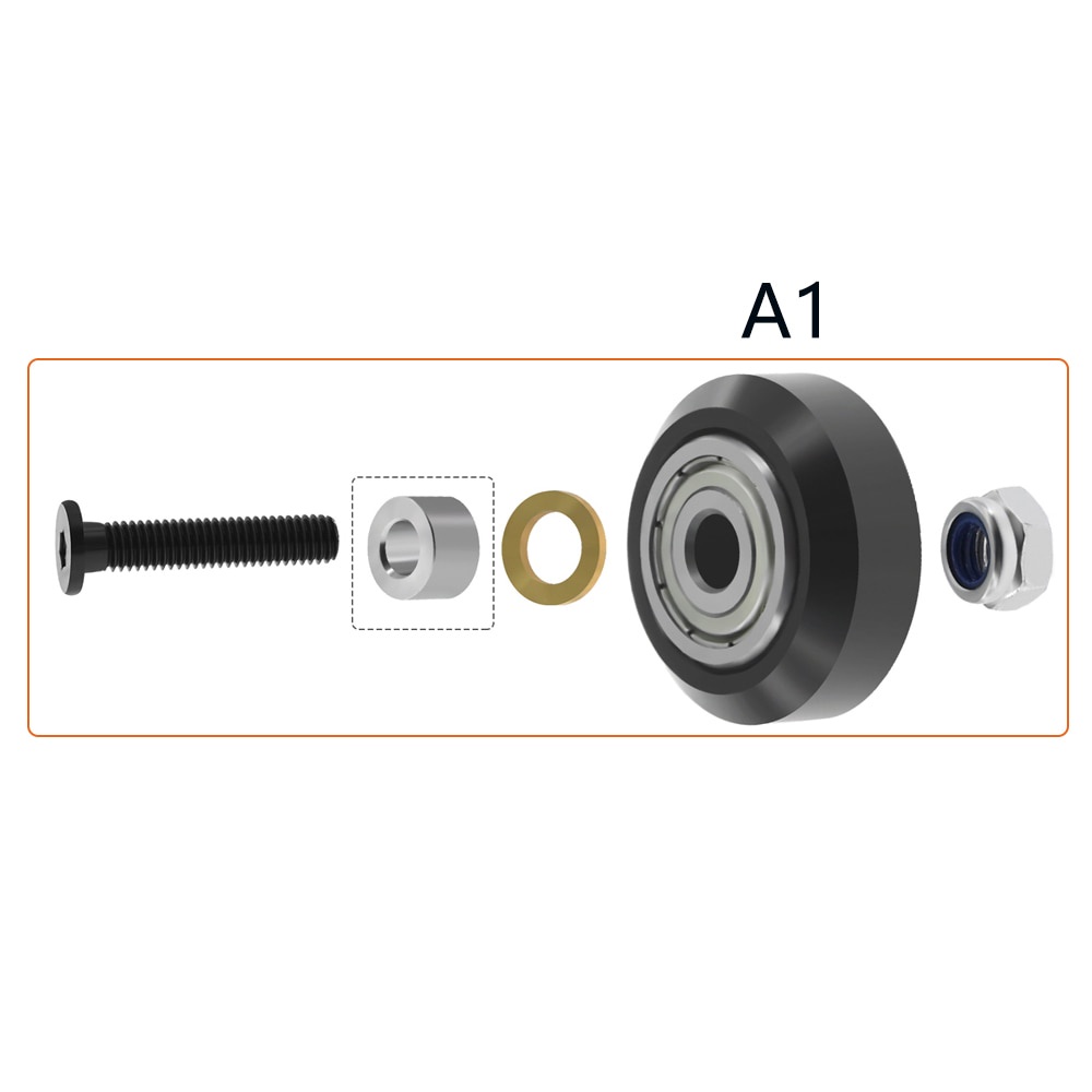 1Set Strong Solid pom wheel Kit Plastic wheel POM wheel V-type Idler ...