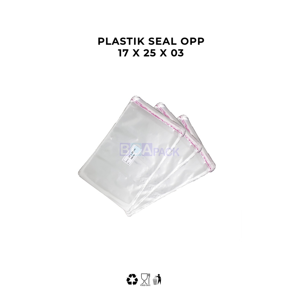 Opp Plastic SEAL 17 X 25 X 03 - Clear Packaging Plastic Contains 100 ...