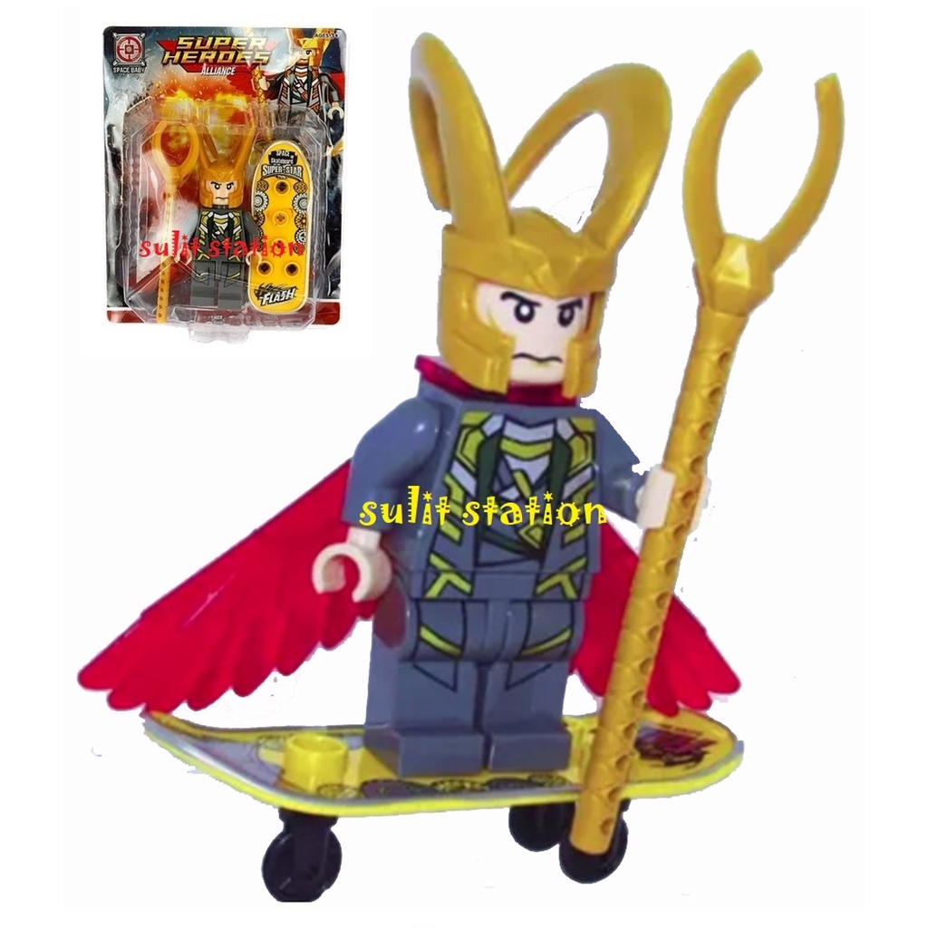 SUPER HERO AVENGERS ANTAGONIST LOKI SKATEBOARD MIDIFIGURES MINIFIGURES ...