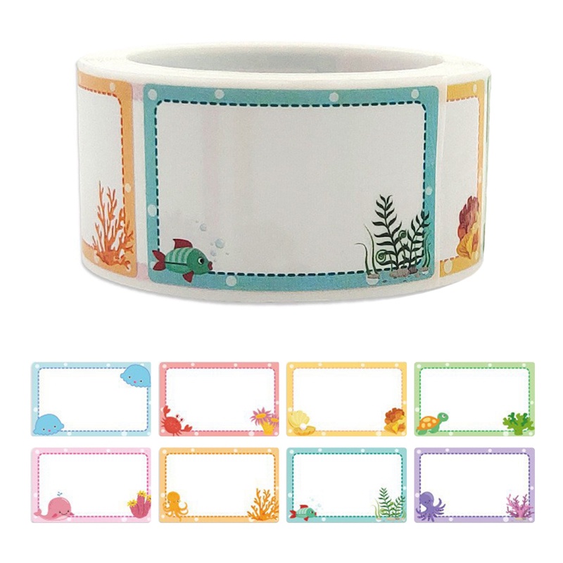 200Pcs/Roll Cute Cartoon Children Self-Adhesive Writable Labels ...