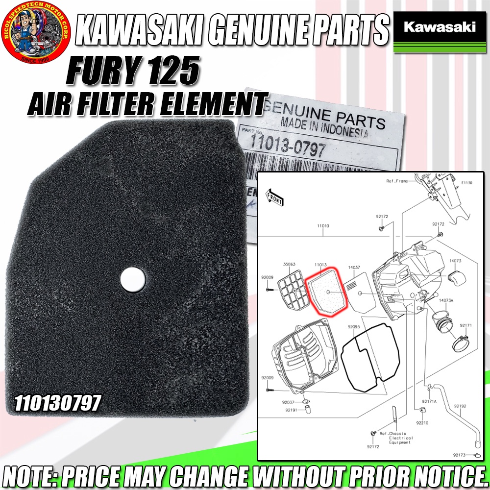 FURY 125 AIR FILTER ELEMENT (KMC) (Genuine: 11013-0797) | Shopee ...