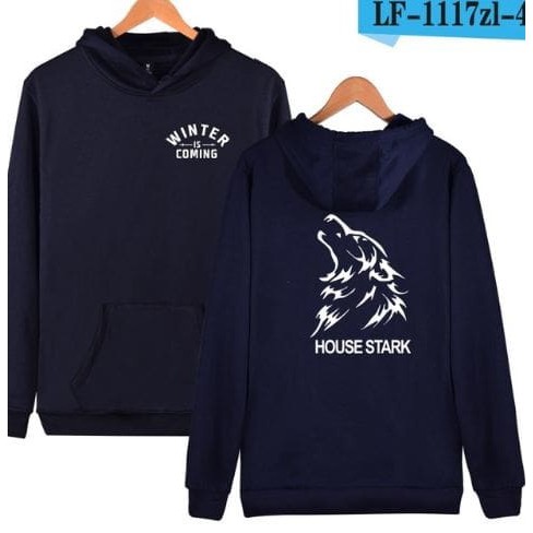 Winter Is Coming House Stark Hoodie Jacket - Navy | Shopee Philippines