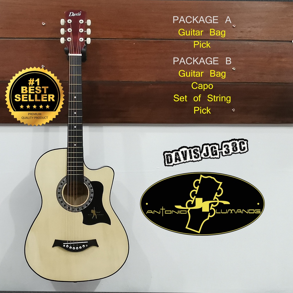 Davis 38 Acoustic Guitar cut-away BY: ANTONIO LUMANOG JR. Package A ...