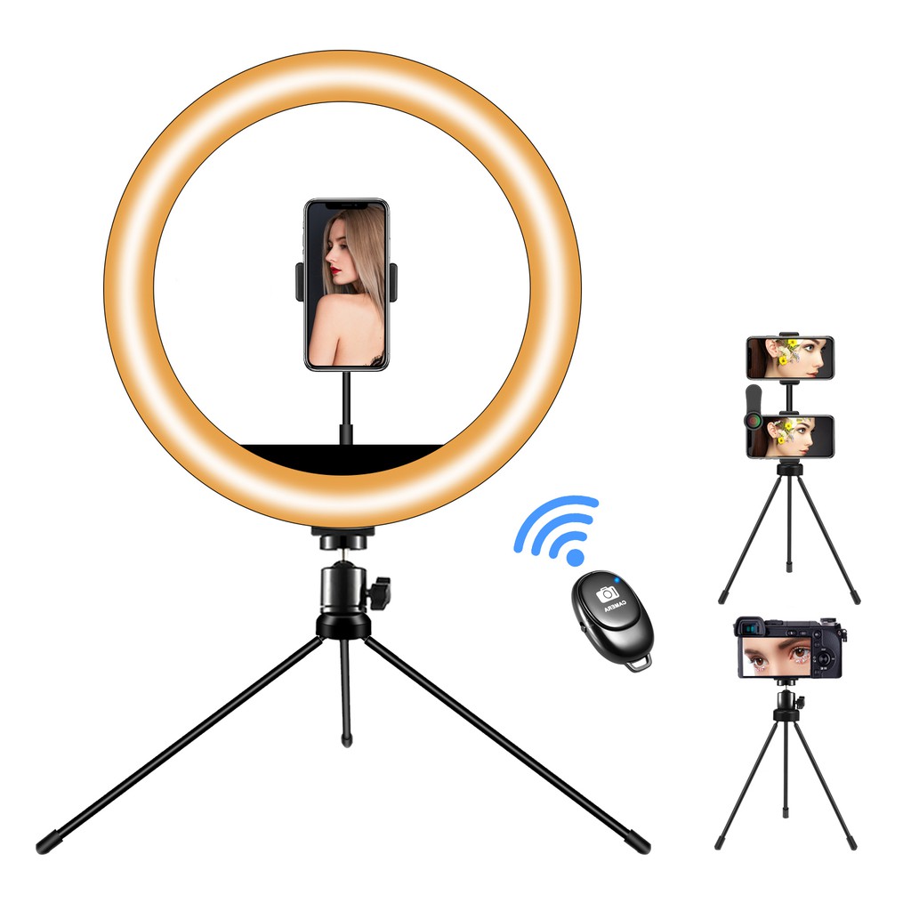 10" LED Ring Light Photographic Selfie Ring Lighting with Stand for ...