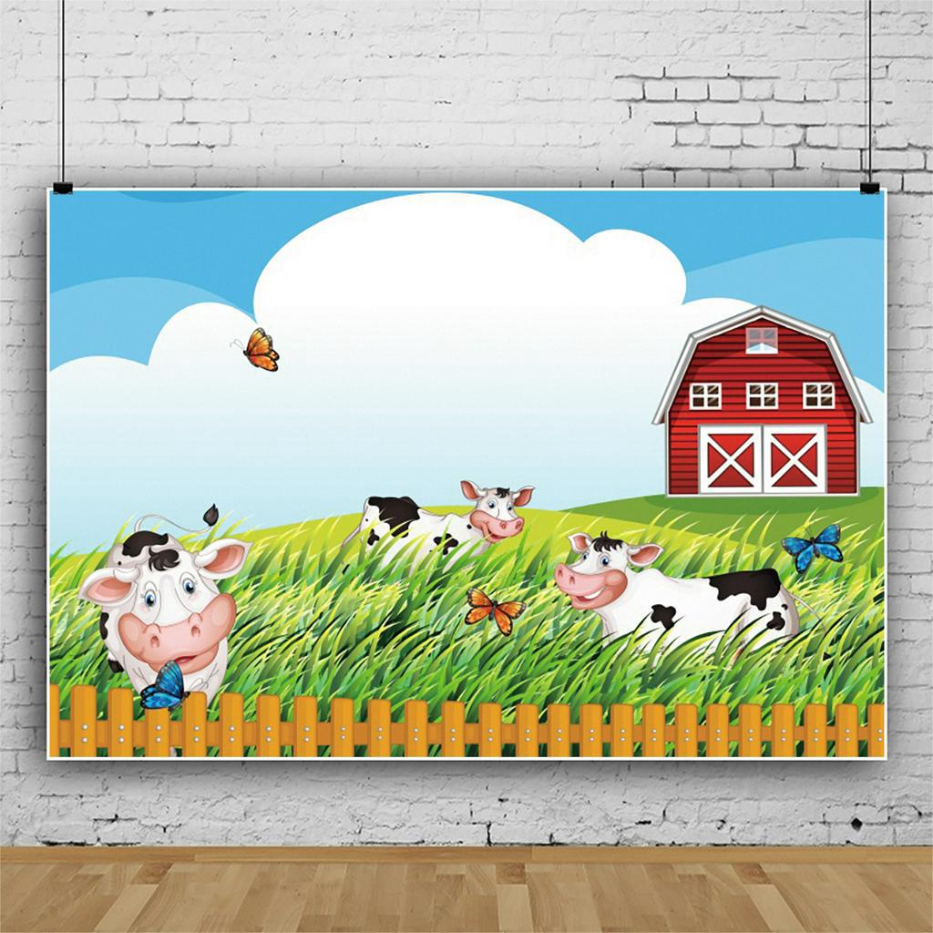 Farm Animals Photography Backdrop, Birthday Party Decorations | Shopee ...