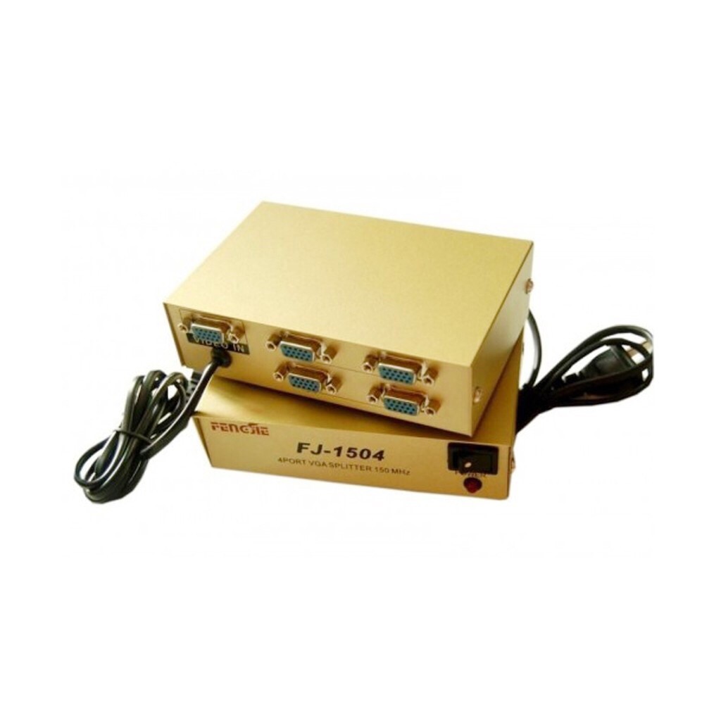 MULTI VGA LCD 150MHZ 1 in 4 Port SPLITTER (FJ-1504A) | Shopee Philippines