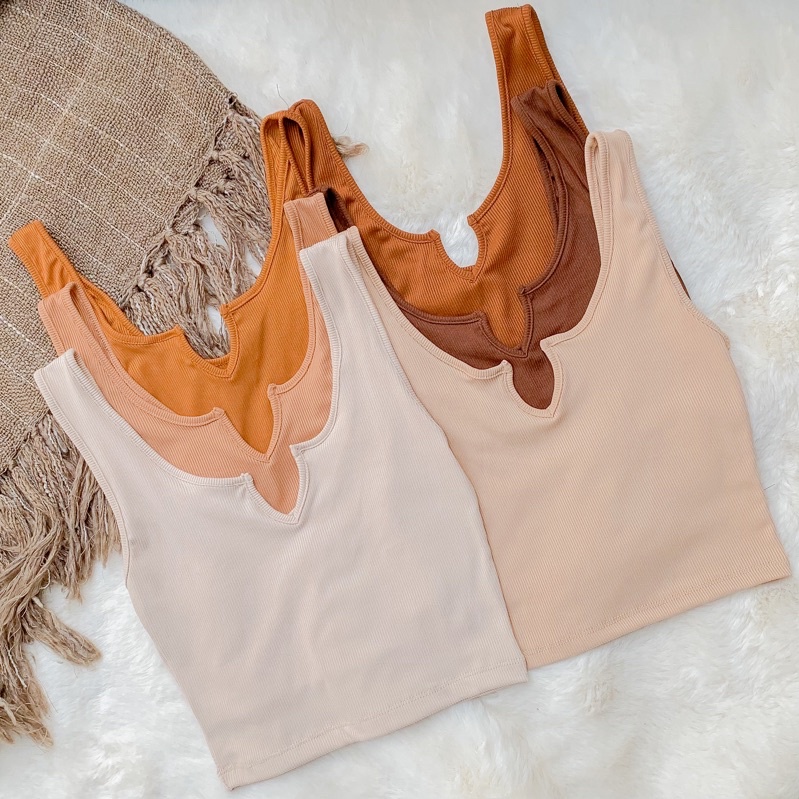 Styleforless.mnl | Reese V Notch Knitted Tank Top | Shopee Philippines