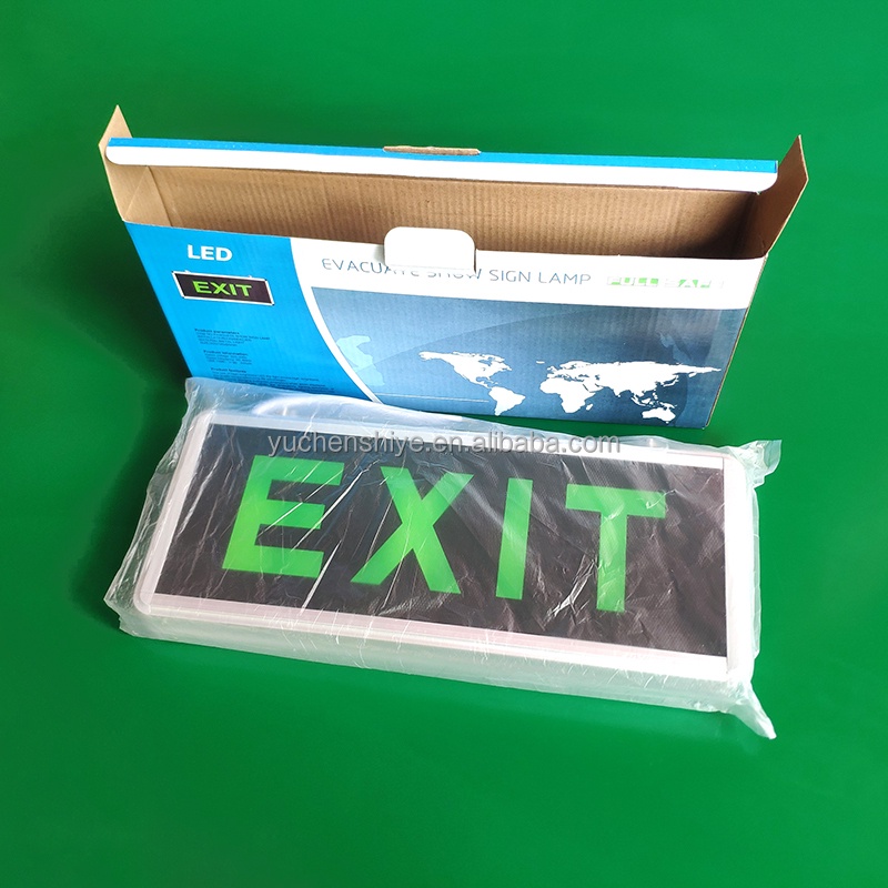 3w Double Sided Fire Safety Green Exit Sign Plate LED Emergency Exit ...