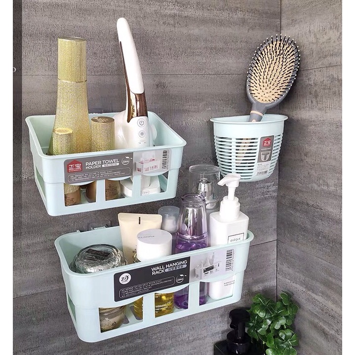 Multi-functional plastic wall shelves for bathrooms and kitchens with ...