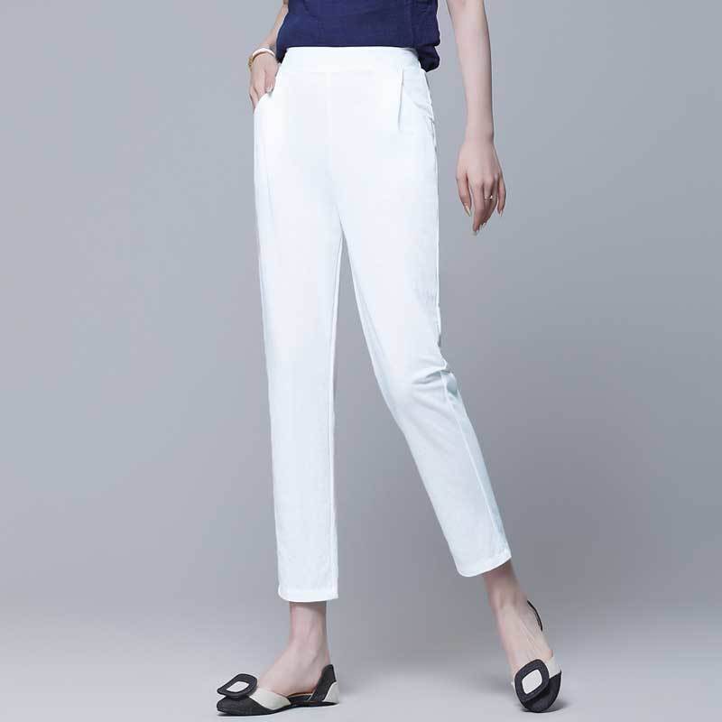 Plus Size M-4XL Harem Long Suit Baggy Pants for Women Elastic High ...