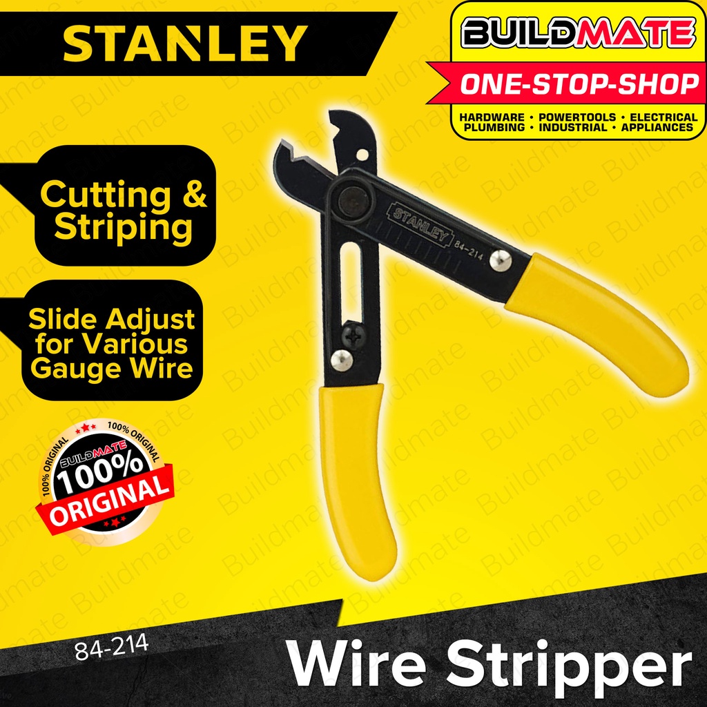 STANLEY Wire Stripper Pliers Plier Vinyl Grip 5" 84-214 100% ORIGINAL / AUTHENTIC •BUILDMATE ...