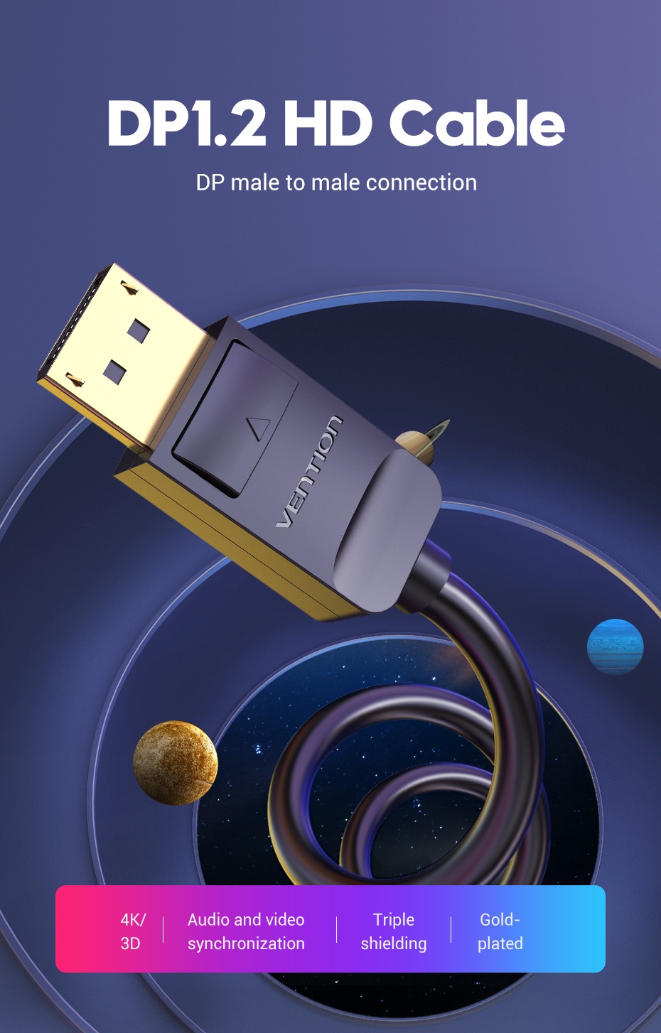 Vention DisplayPort Cable 4K 60Hz Cable for Video PC Laptop TV ...