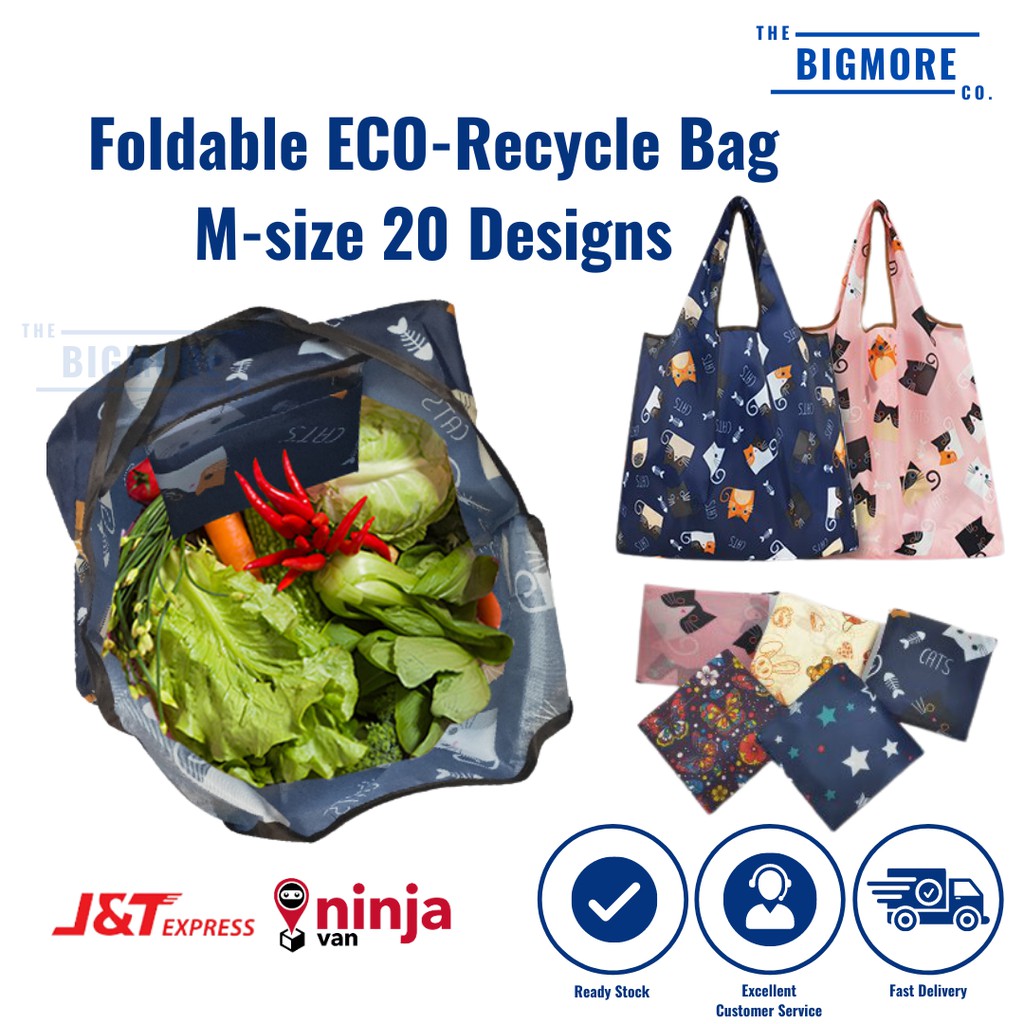 20 M-Designs Foldable Recycle Shopping Bag Eco-Waterproof Tote Bag ...