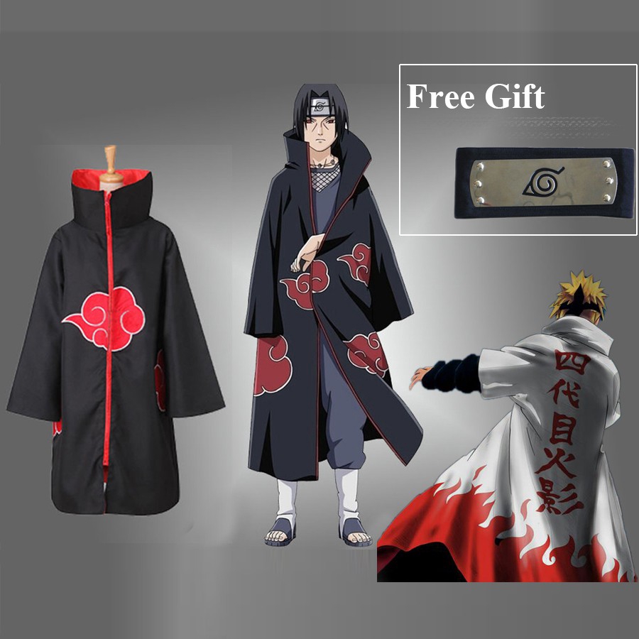 Anime Naruto Akatsuki cloak Pain Ninja Cosplay Costume Set | Shopee ...