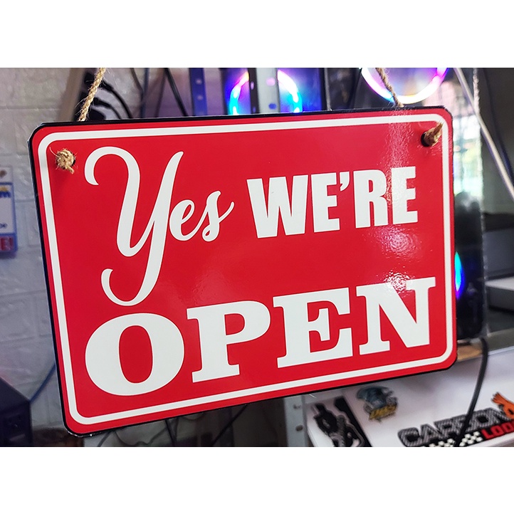 close / open signage back to back | Shopee Philippines