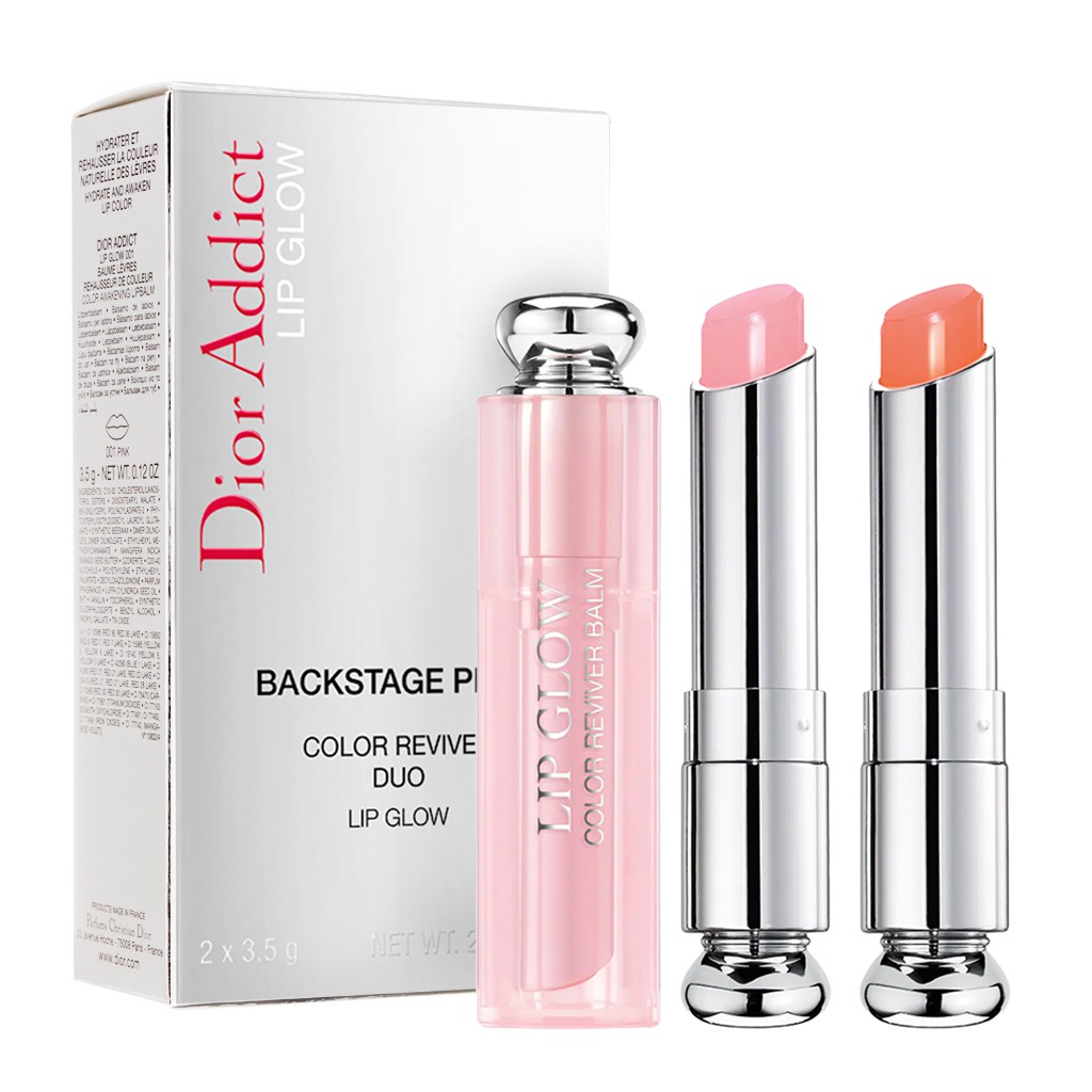 Dior Addict Lip Glow Colour Travel Collection Duo Set (001 Pink + 004 ...
