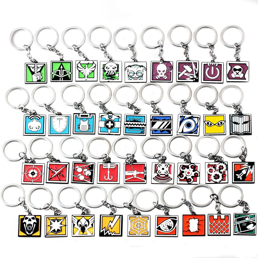Game Rainbow Six Siege Key Chain Of Skull Metal Keychain Bag pendant ...