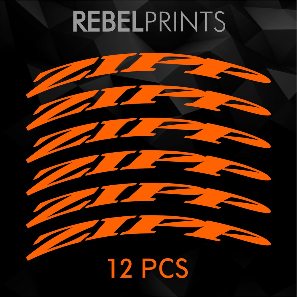 ZIPP (12 pcs) Wheel Rim Sticker Decals Vinyl for Mountain Bikes, Road ...