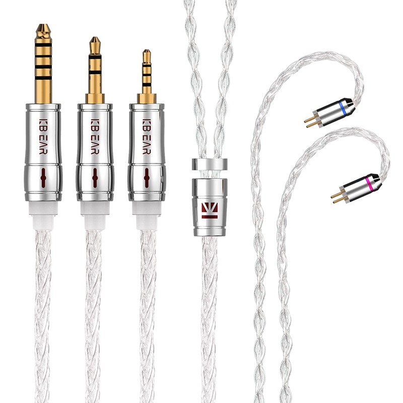 KBEAR Limpid Pro 8 Core Pure Silver Cable 2.5/3.5/4.4MM With MMCX/2pin ...