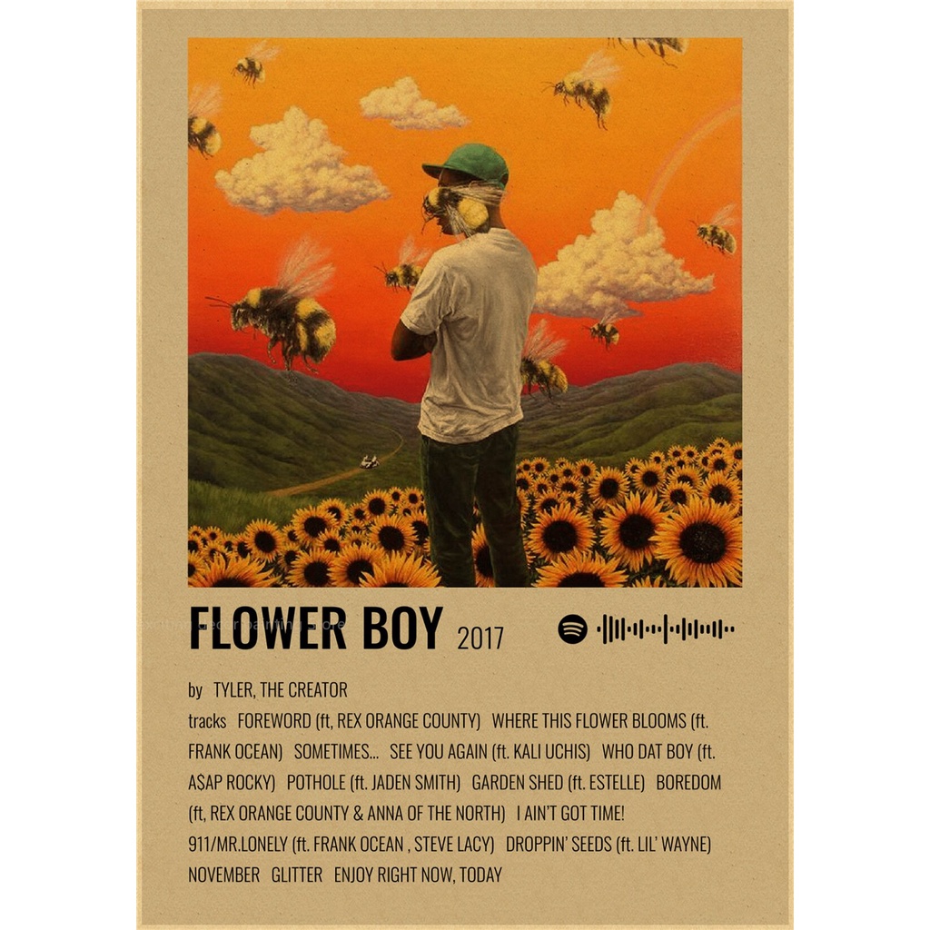 Rapper Tyler The Creator Flower Boy Posters Wolf Retro Kraft Paper ...