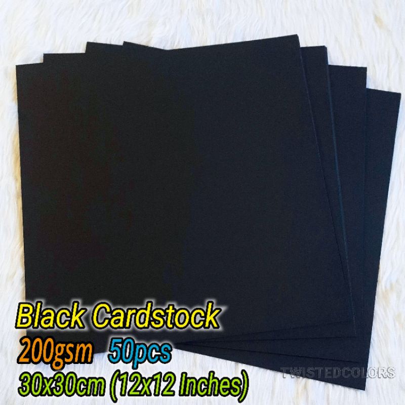 50 Pcs Black Cardstock Scrapbook Paper Black Paper Invitation Card ...