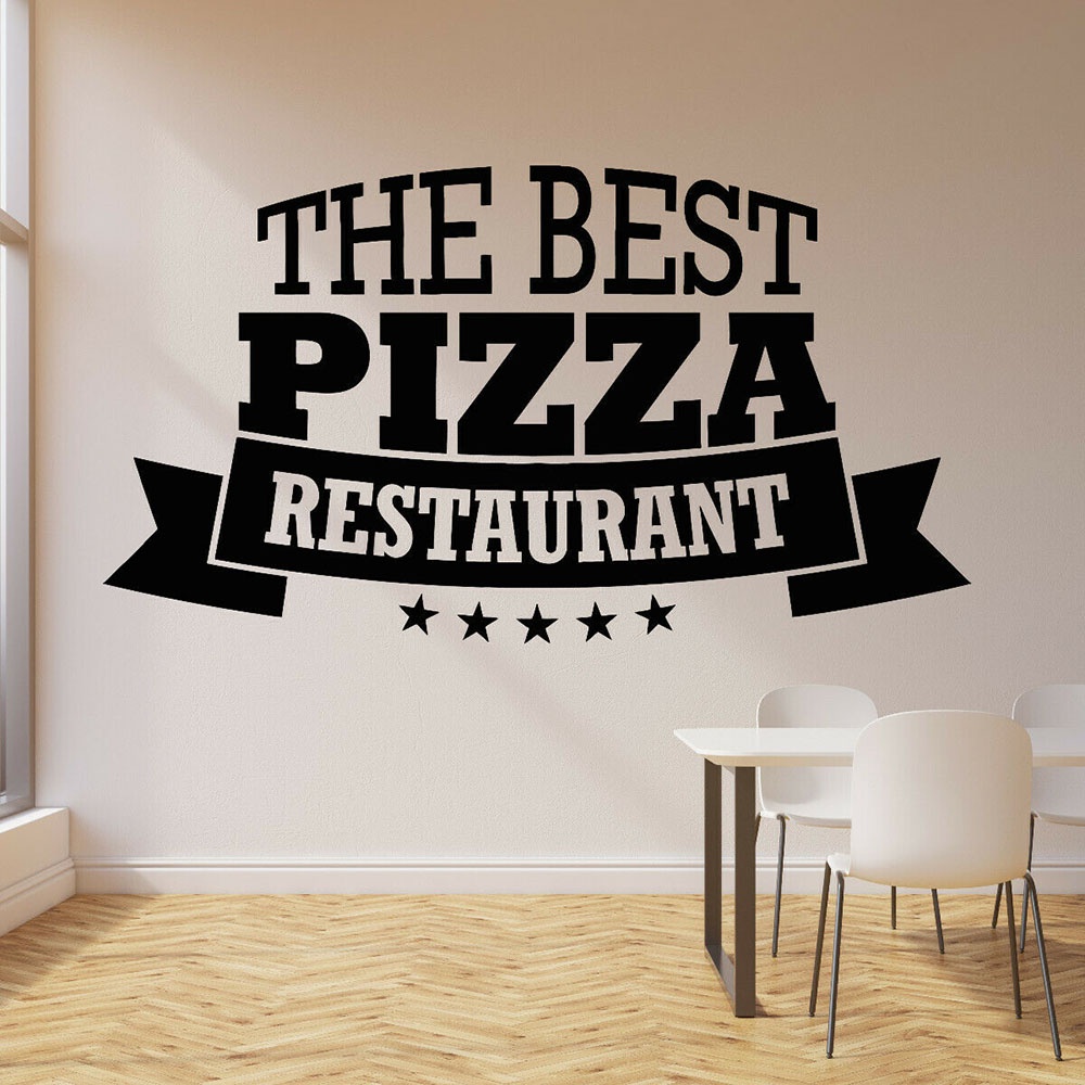 The Best Pizza Vinyl Wall Decal Italian Food Sign Window Sticker ...