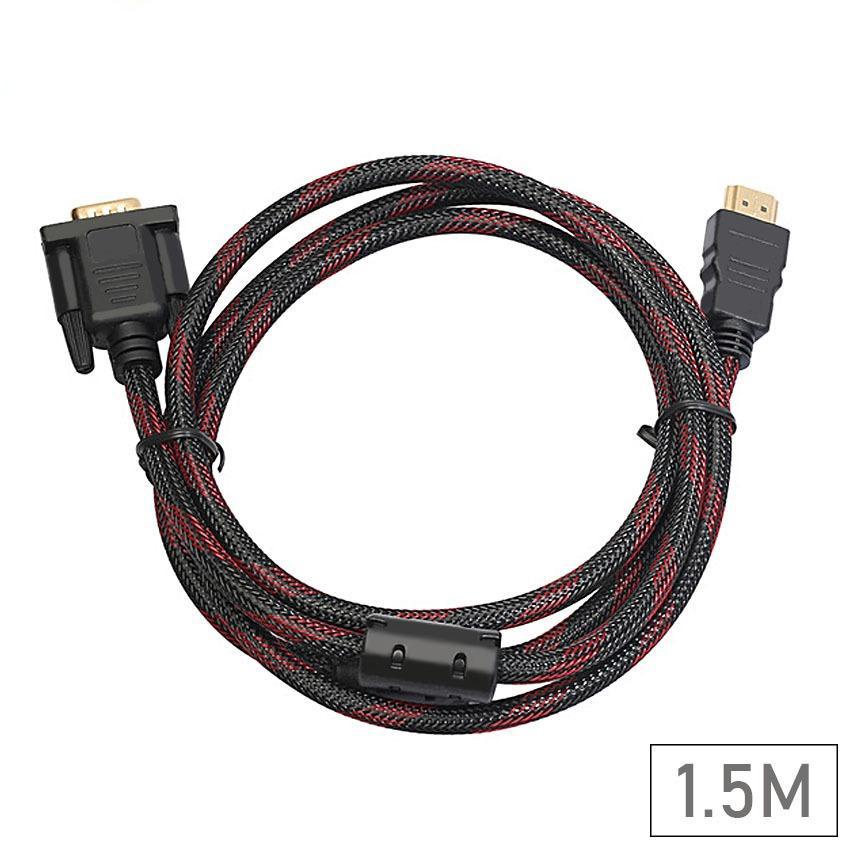 1.5M Full HD HDMI Male to 15 Pin VGA Connector Adapter Converter Cable ...