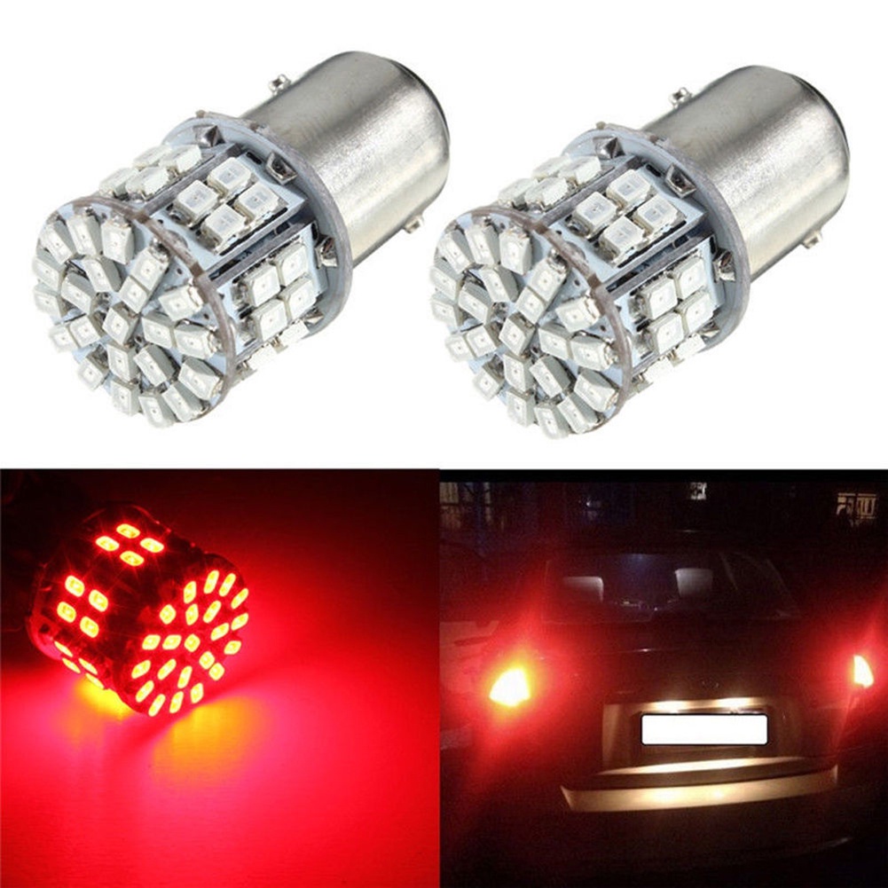 2pcs Red 1157 BAY15D COB LED Car Tail Stop Brake Light Turn Signal Bulb ...