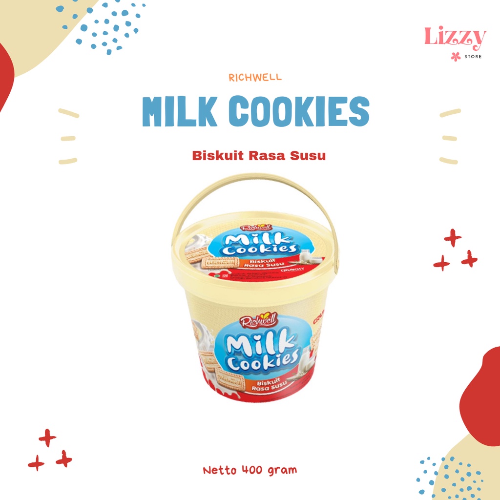 Richwell Milk Cookies Biscuits Milk Flavor Packaging Bucket 400g ...
