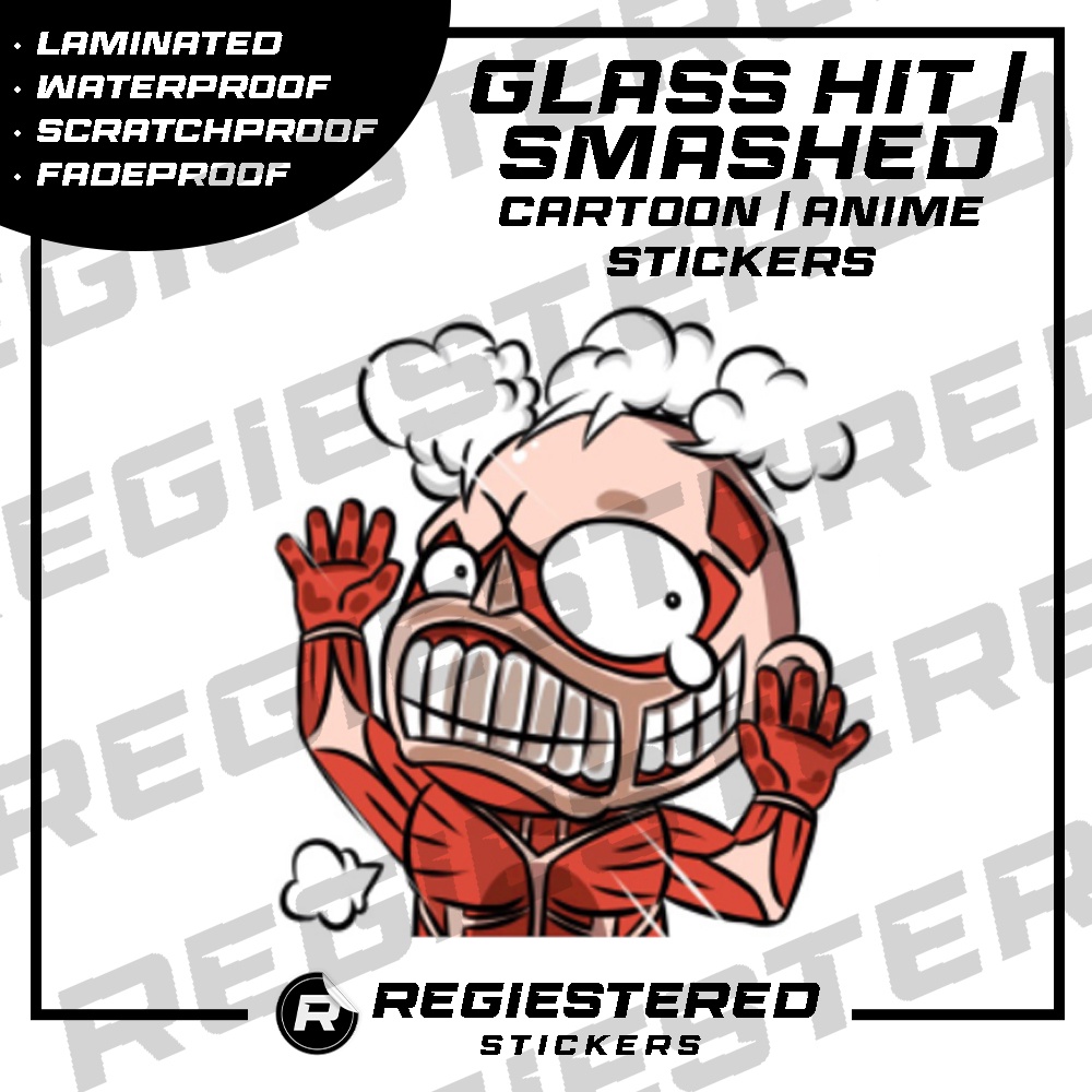 PT. 2 Glass Hit Smashed Cartoon Anime Sticker Pikachu Mickey Mcdo Pooh ...