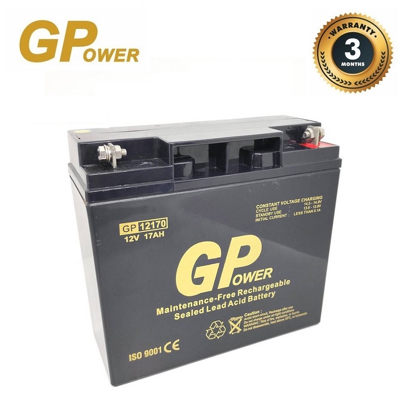 GENUINE GPOWER 12V 17Ah Rechargeable Sealed Lead Acid Battery - GP12170 ...