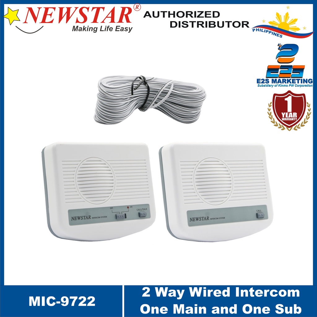 Newstar Wired Intercom MIC-972 Series 2-Way / 3-Way / 4-Way Intercom ...