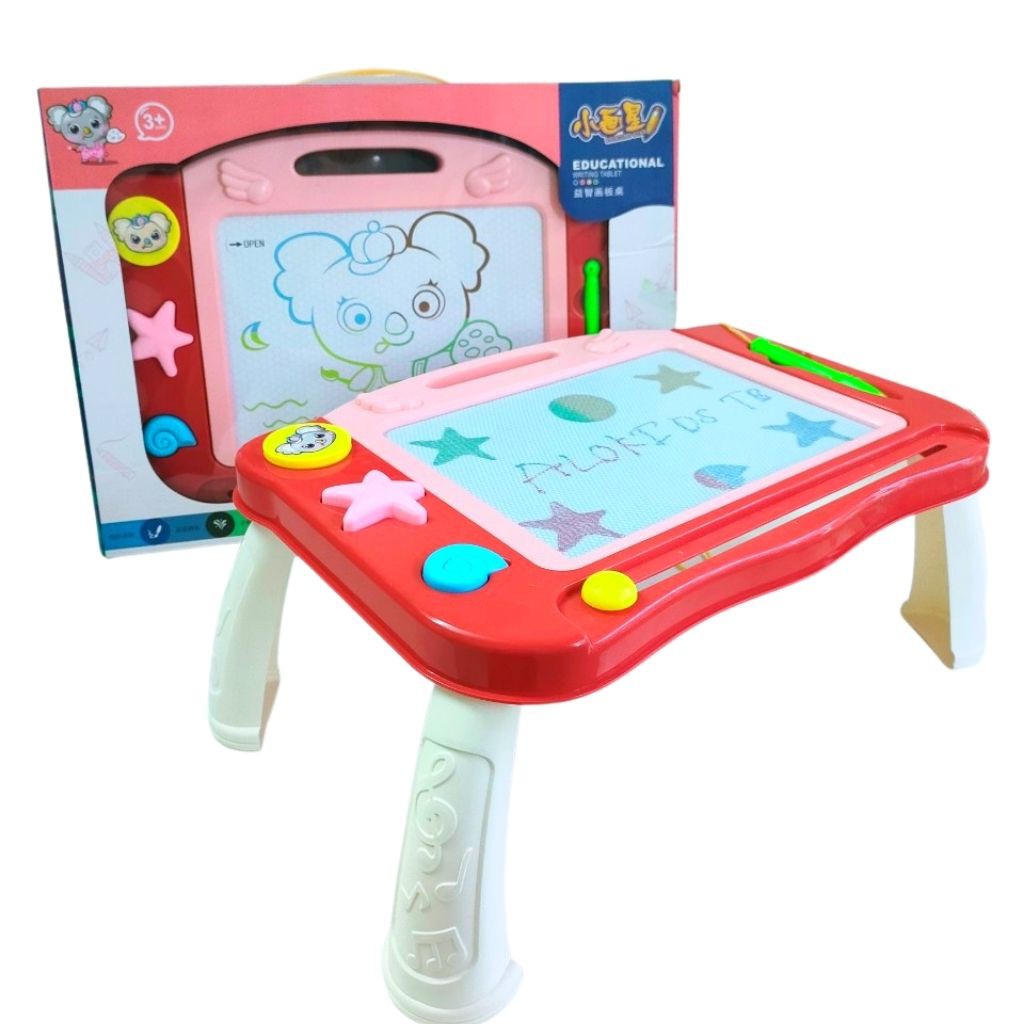 Self-erasing drawing and writing table with wireless magnetic ink that ...