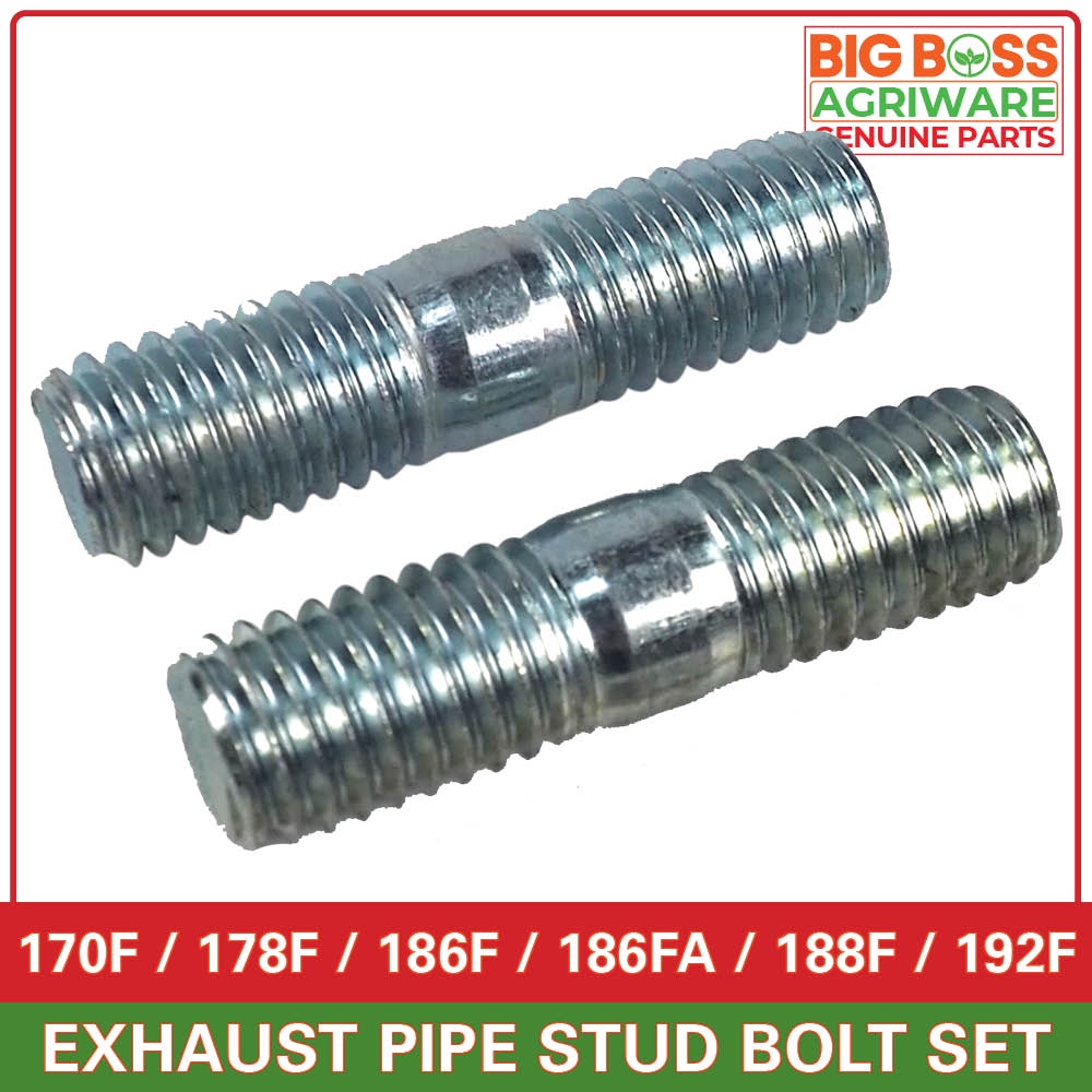BBA Exhuast Muffler Stud Bolt Set (2 pcs) 186F (10hp), 186FA (12hp ...