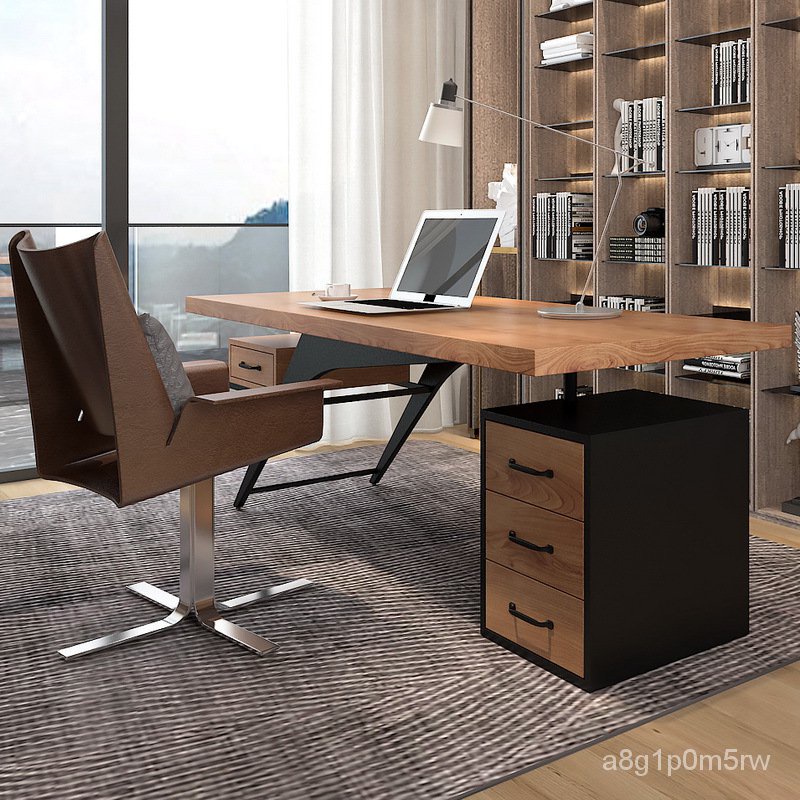 Nordic Simple Single Solid Wood Desk Office Manager Supervisor Computer ...