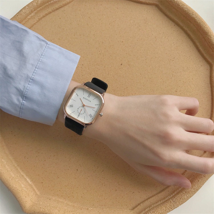 Simple Beautiful Square Quartz Watch Male and Female Students Retro ...