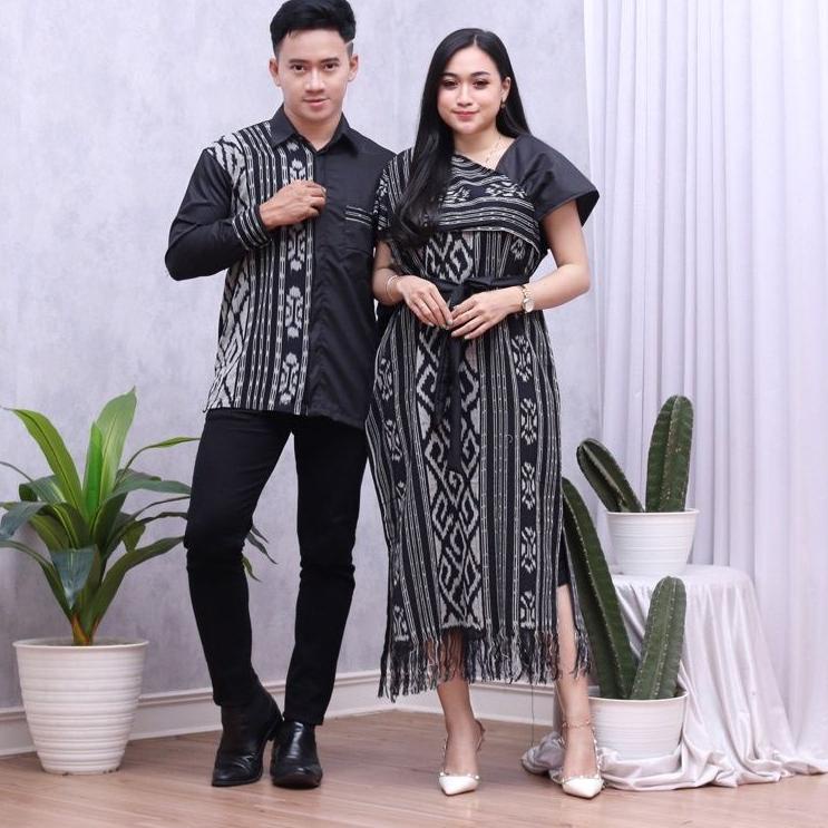 HITAM . Aurora TORAJA COUPLE BLACK SONGKET WOVEN DRESS WEDDING DRESS ...