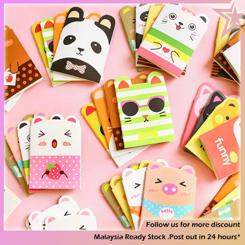 Cartoon Cute Mini Pocket Notebook 4book/set Series For Student Office ...
