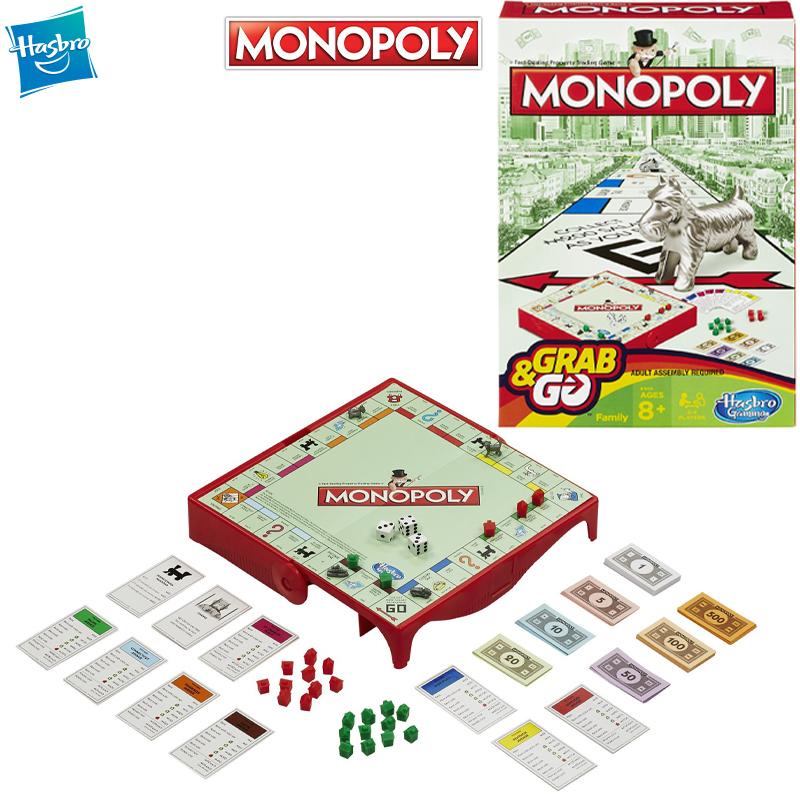 Hasbro Monopoly Genuine Original Grab and Go Game Strategy Puzzle Game ...
