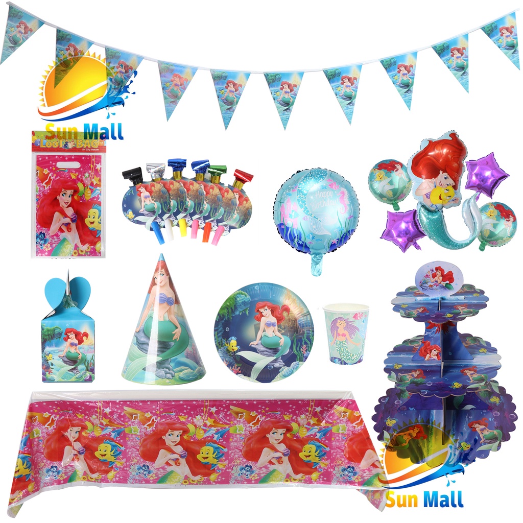 Little Mermaid Theme Party Supplies Party Needs Kids Girl Birthday ...