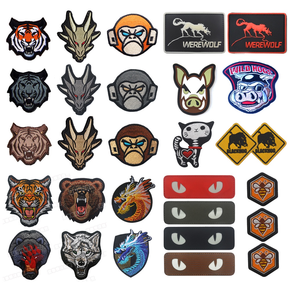 Velcro animal series embroidery luminous armband Velcro backpack tips ...