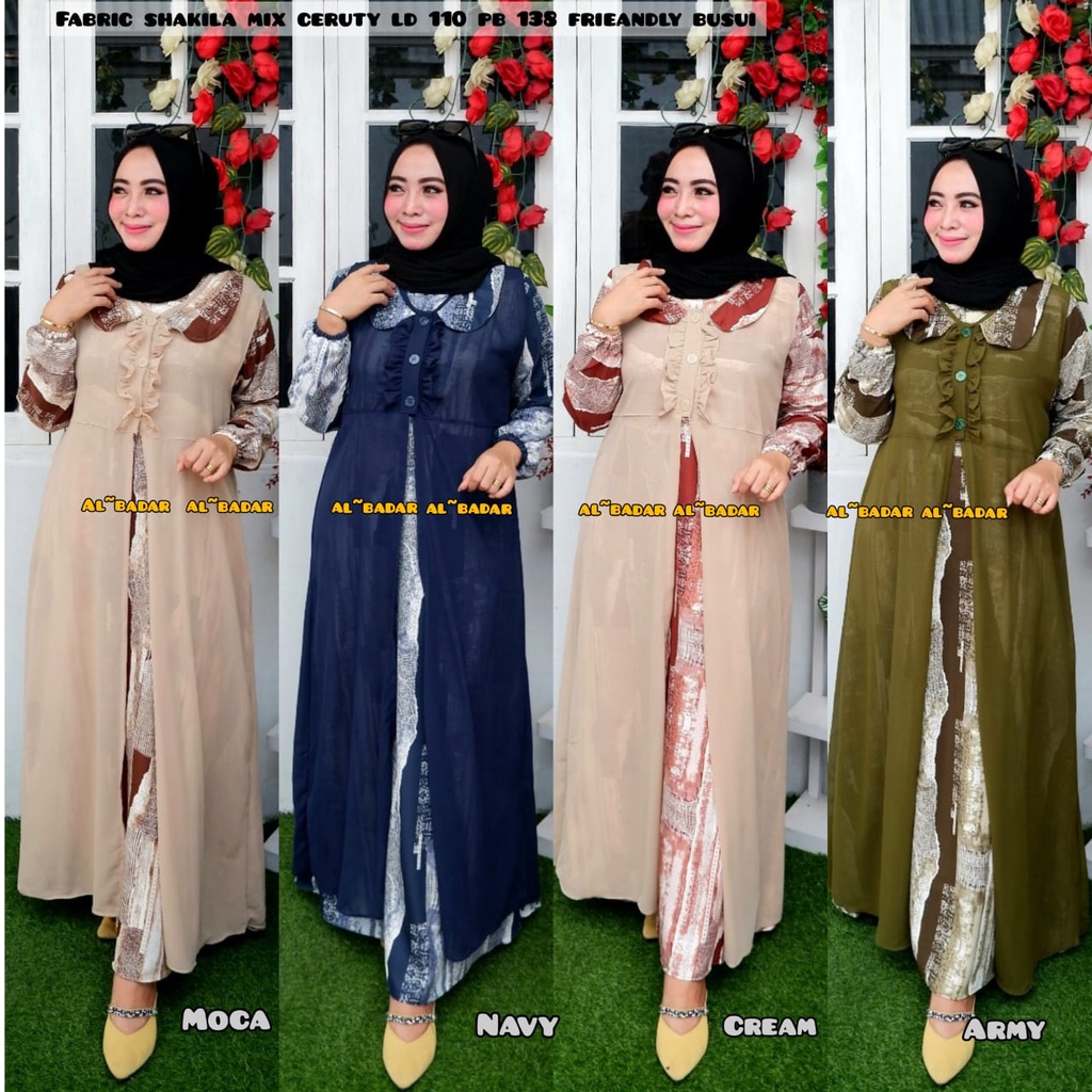 Gamis CERUTY VEST SHAKILA MIX CERUTY | Shopee Philippines