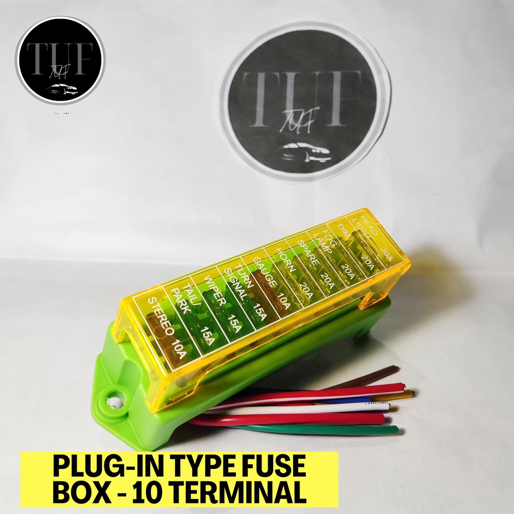 CIRCUIT 10T FUSE BOX - PLUG IN TYPE with FREE Standard FUSES (10 ...