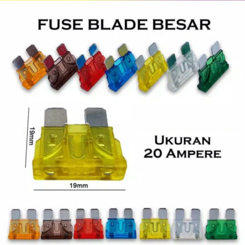 Large Fuse Blade/Online Car ATC 20A/20 Ampere 19mm | Shopee Philippines