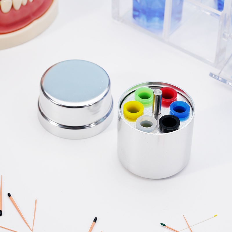6 Holes Round Dental Gutta-Percha Point Autoclave Burs Disinfection Box ...